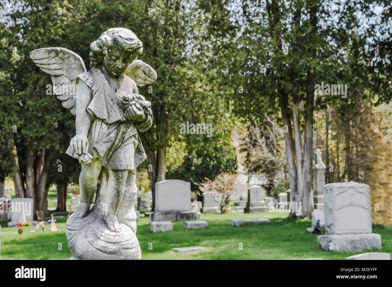 Angel Statue in a Catholic Cemetery Stock Photo - Alamy