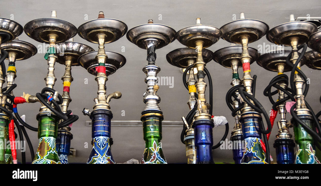 Turkish Hookahs in a Row Stock Photo - Alamy