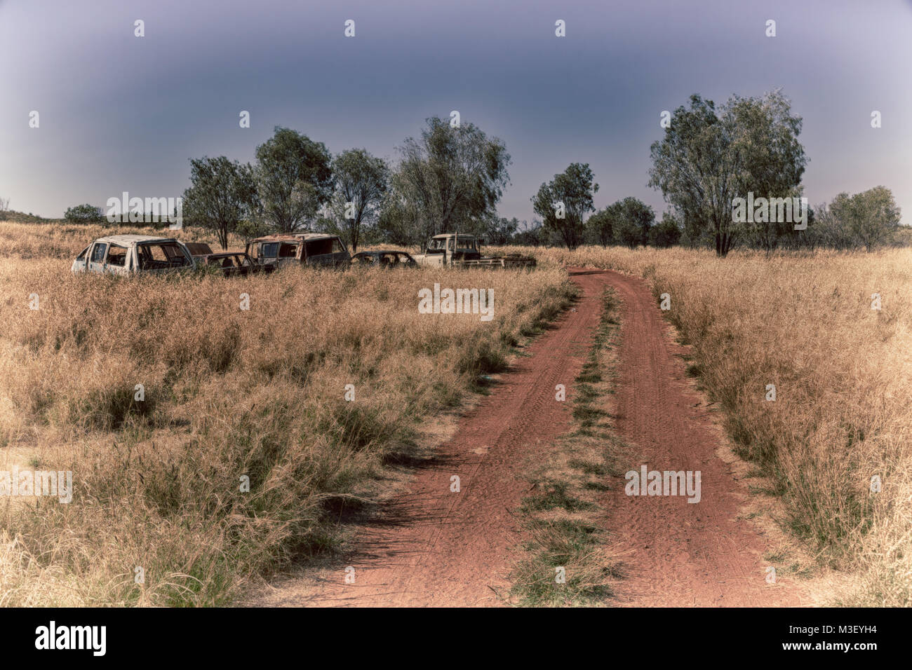 in australia in the outback old abandoned vintage rusty car Stock Photo ...