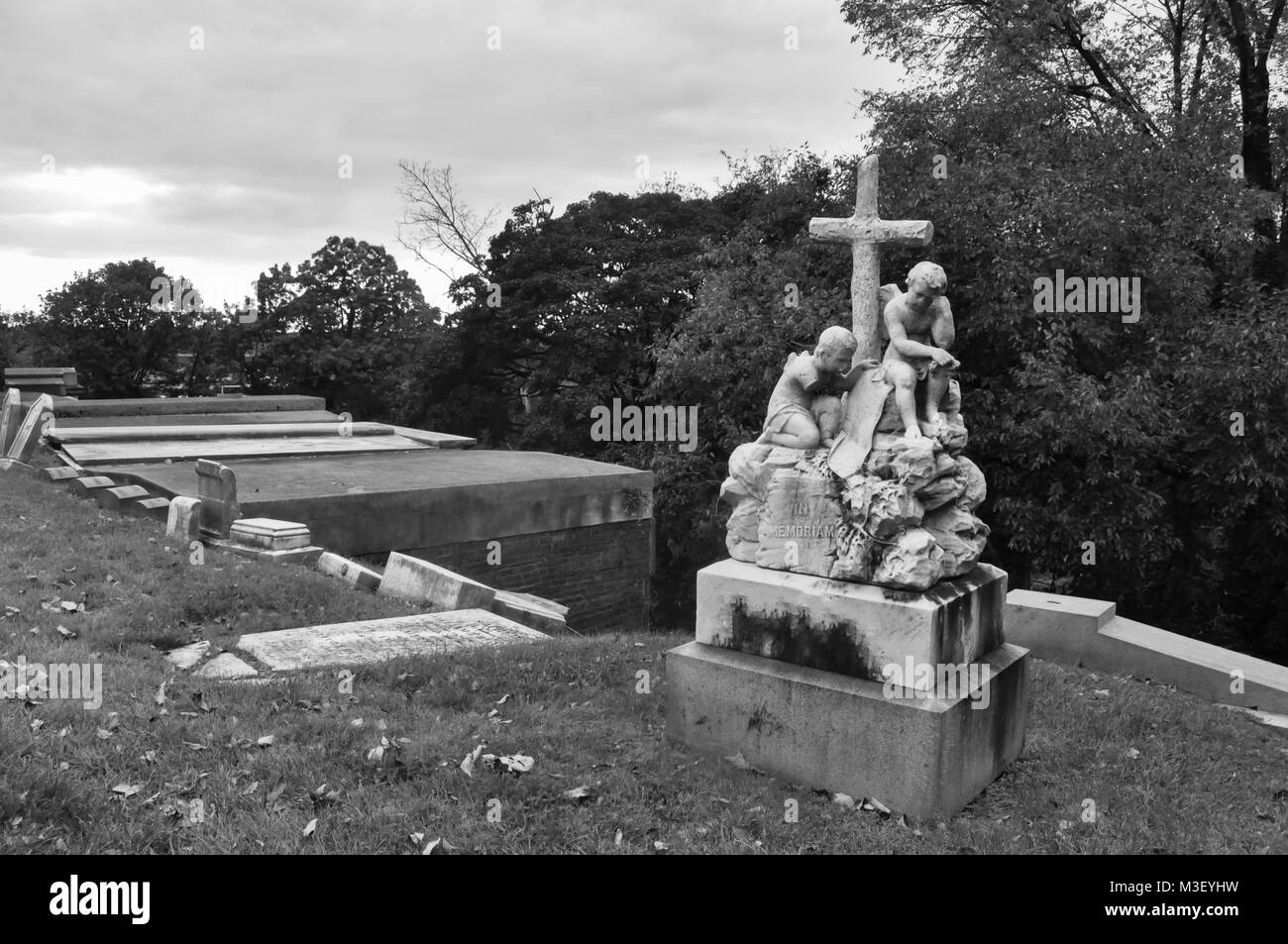 Angel Statue in a Catholic Cemetery Stock Photo - Alamy