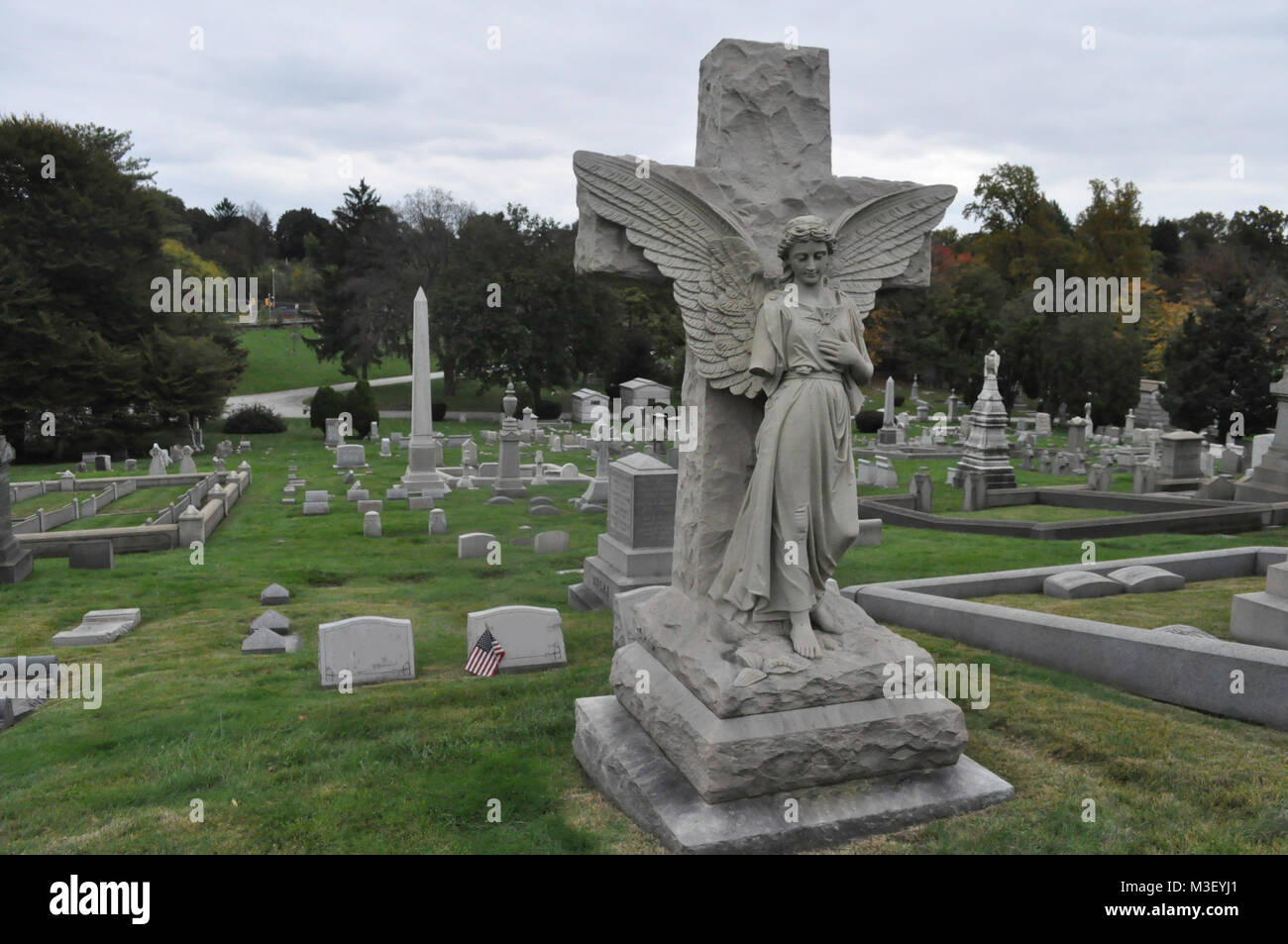 Angel Statue in a Catholic Cemetery Stock Photo - Alamy