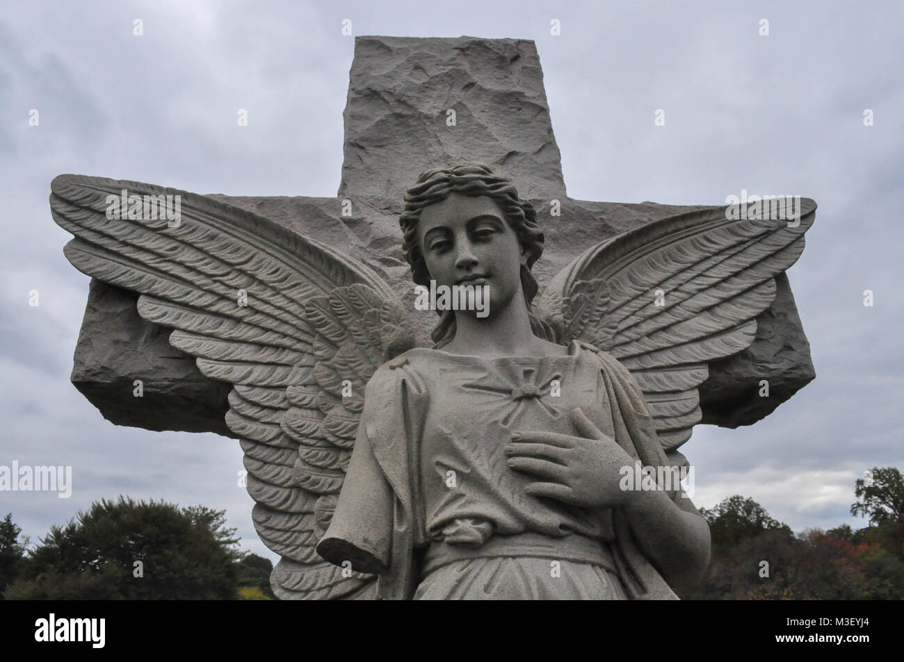 Angel Statue in a Catholic Cemetery Stock Photo - Alamy