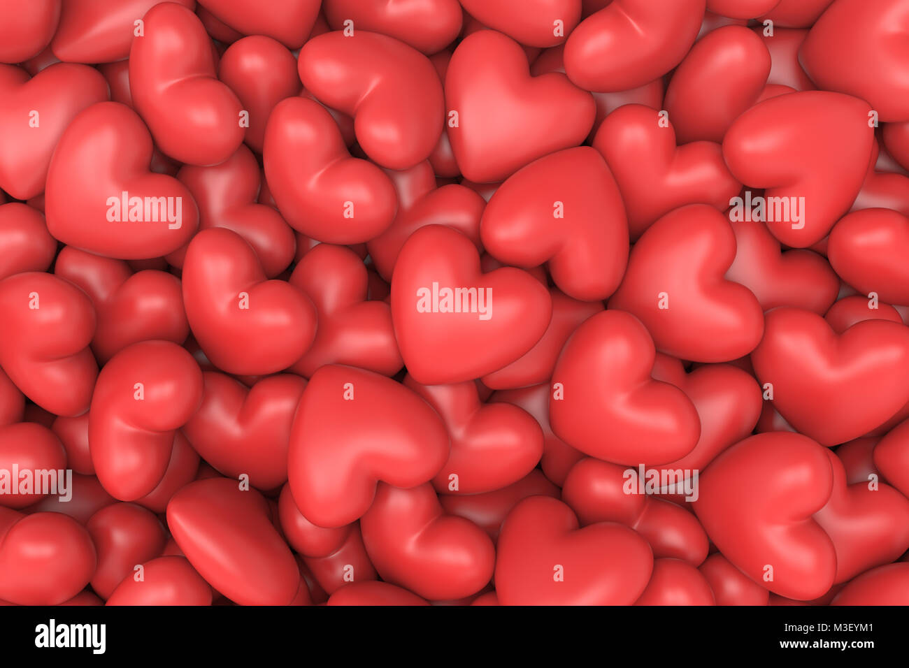 3D model red hearts background Stock Photo - Alamy