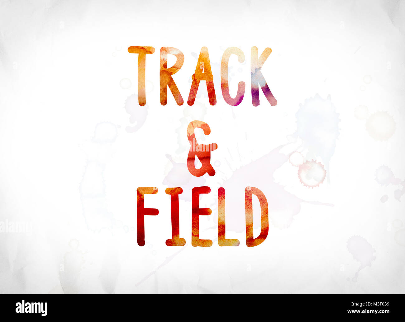 The words Track & Field concept and theme painted in colorful ...