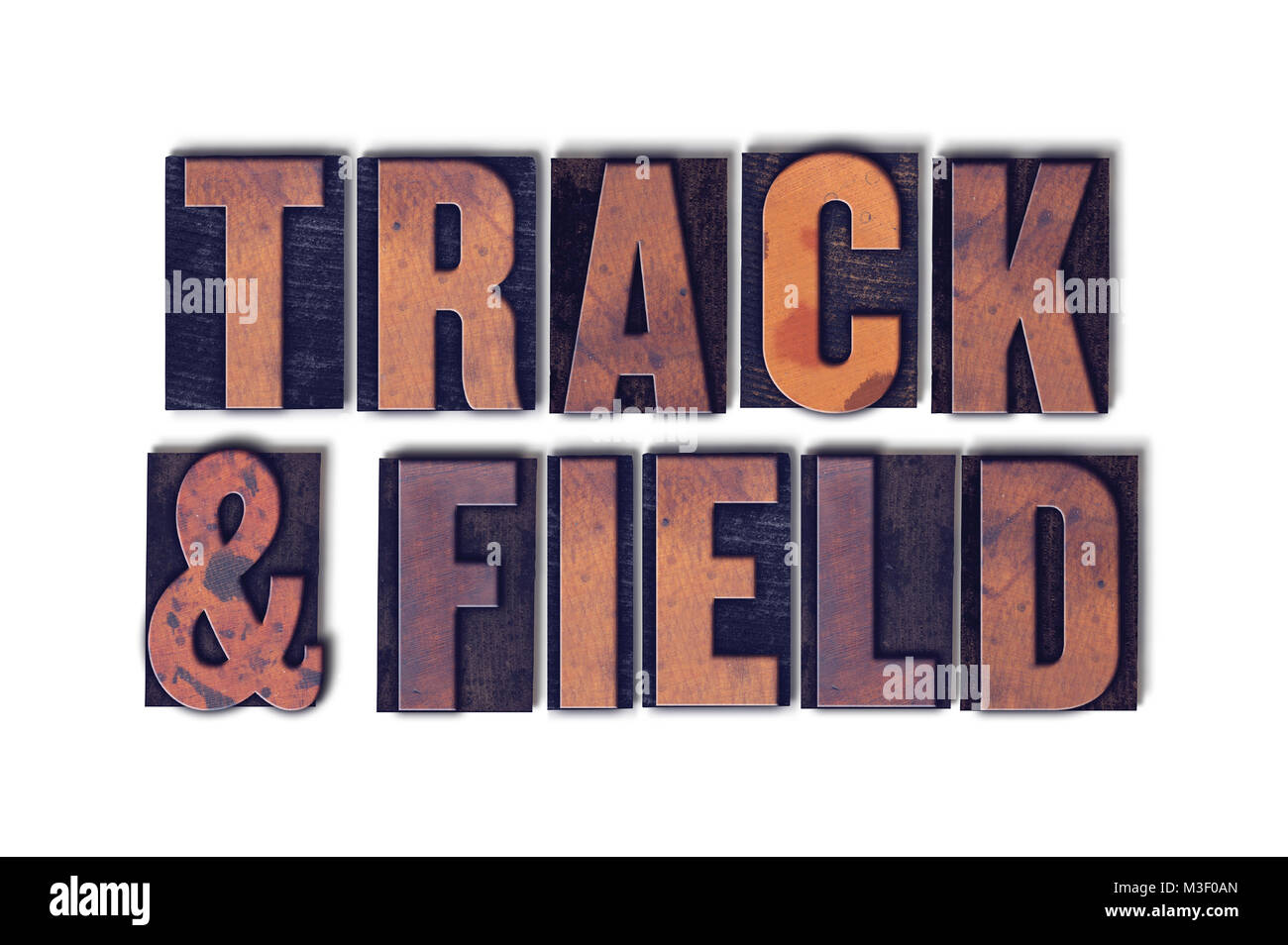 The words Track & Field concept and theme written in vintage wooden ...
