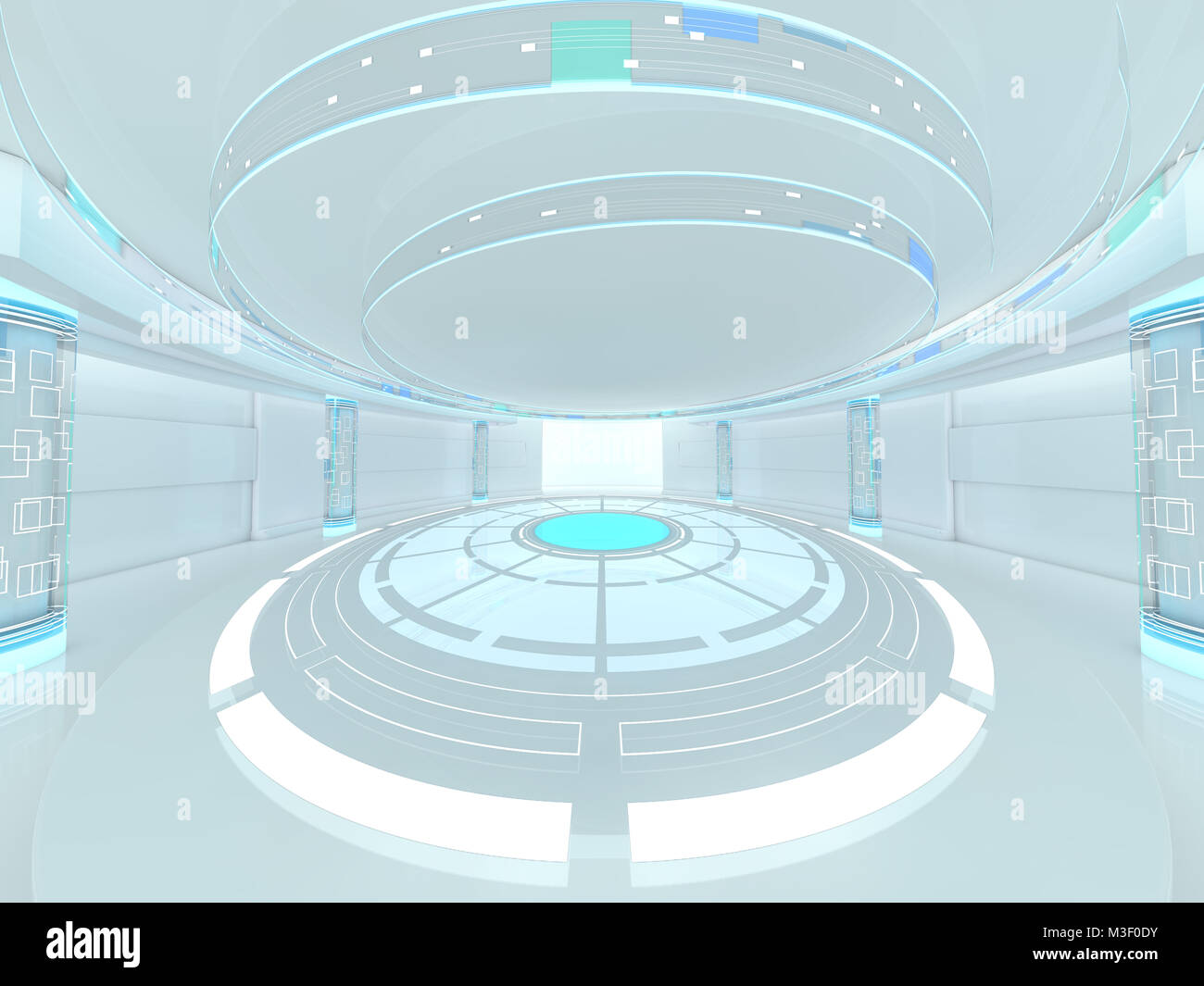 Abstract modern architecture background, empty open space interior. 3D ...