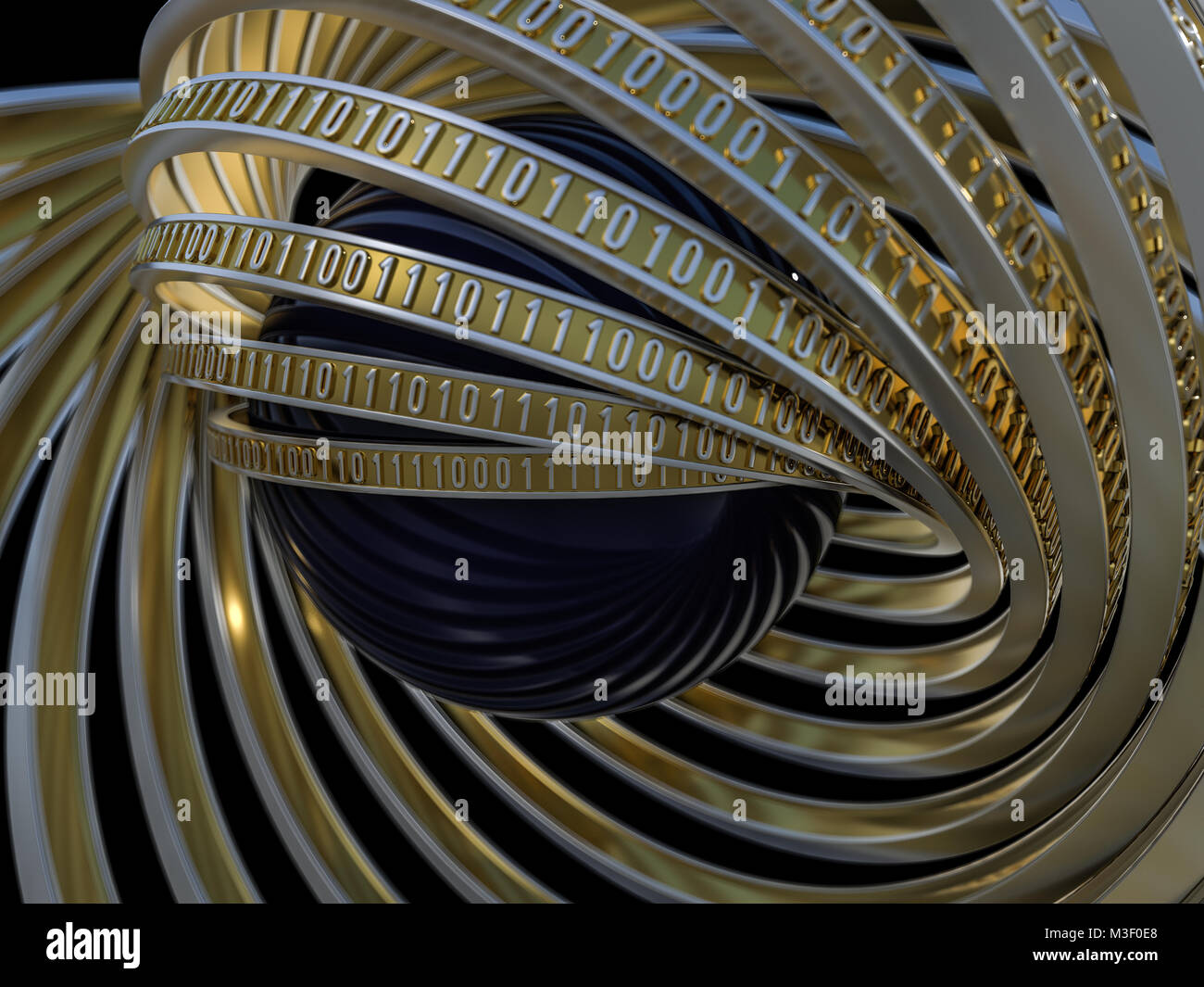 Digital background, information, digital binary technology concept. 3D ...