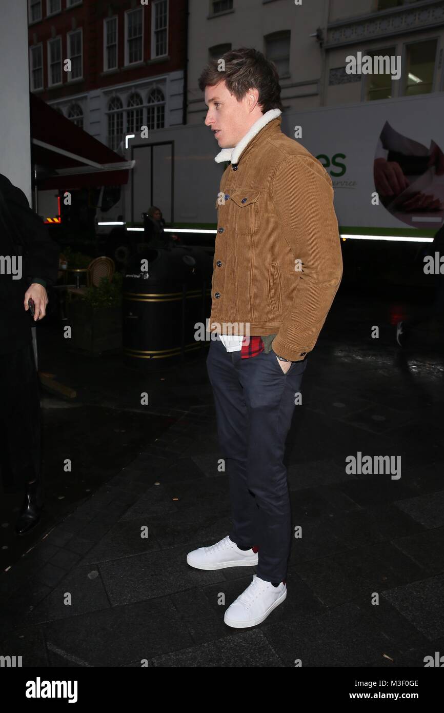 Eddie Redmayne seen arriving at Global studios for Capital radio ...