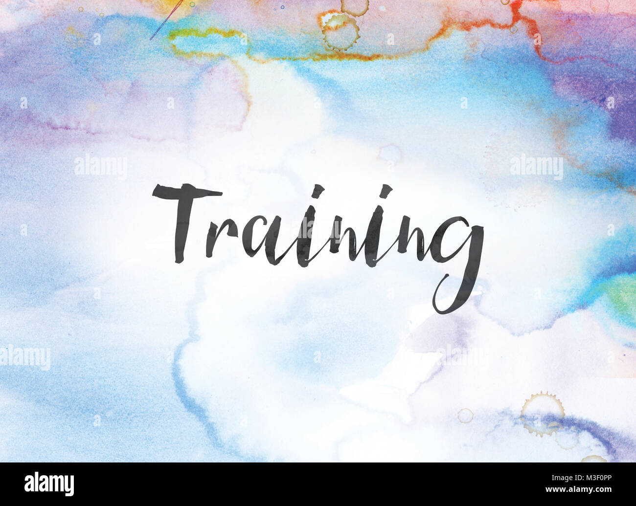 The word Training concept and theme written in black ink on a colorful ...