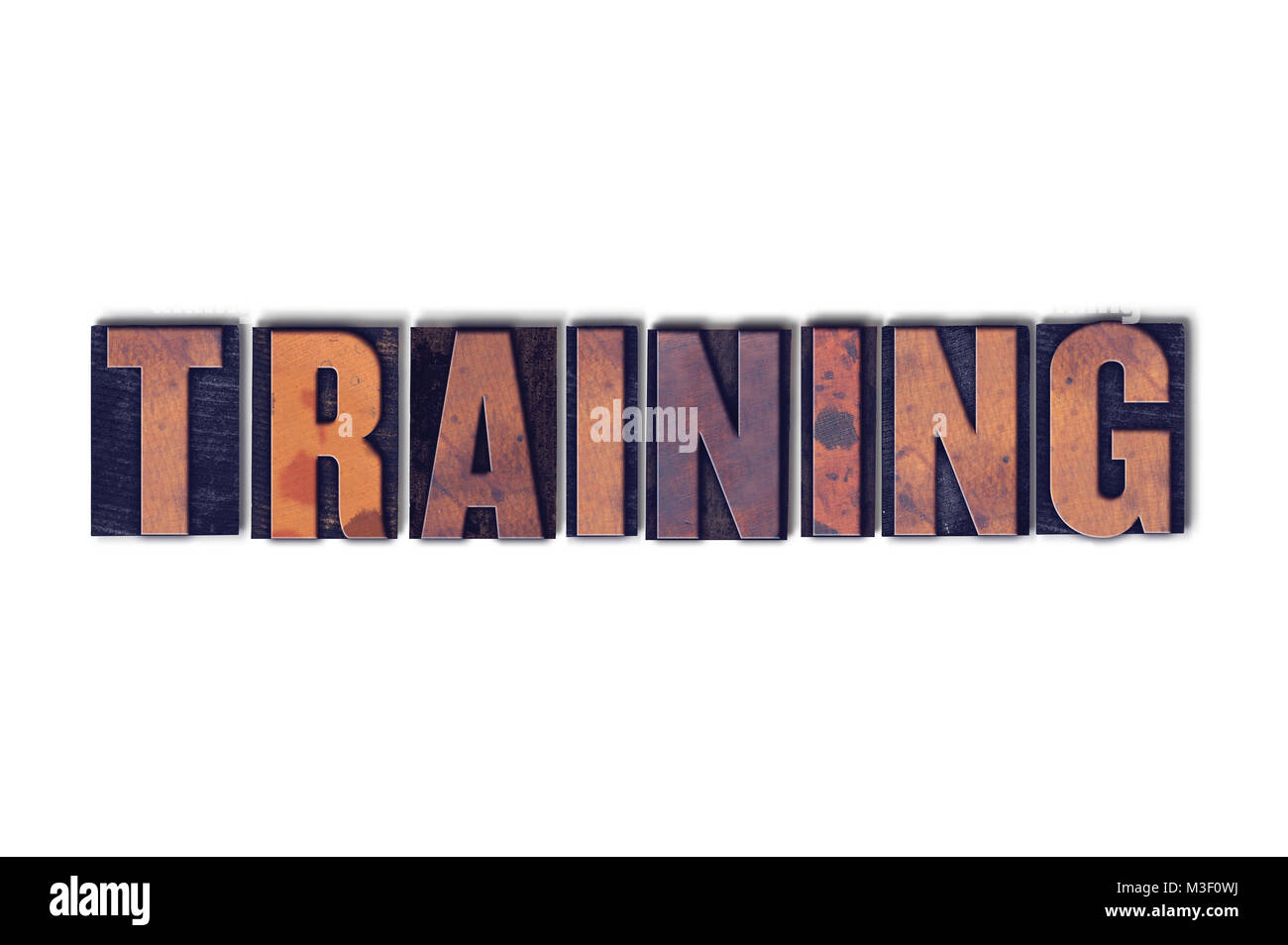 The word Training concept and theme written in vintage wooden ...