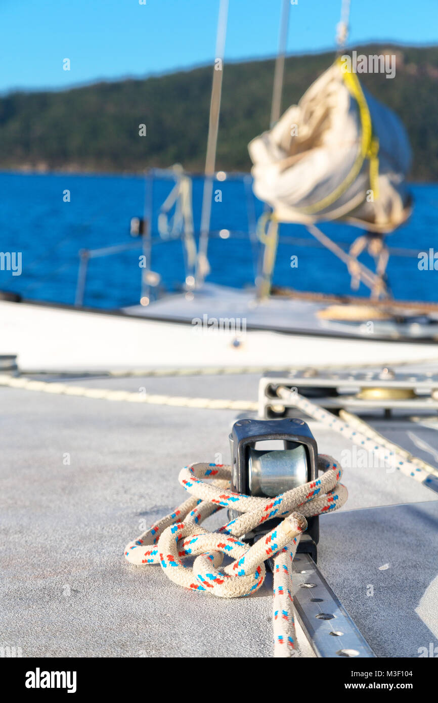 in australian catamaran a old rope in the sky like abstract concept ...