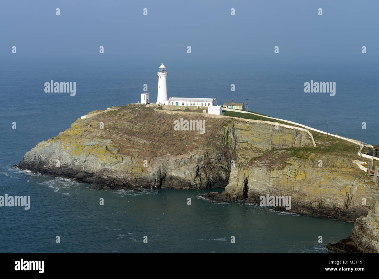 South Stack Lighthouse is located on a small island off the north-west ...
