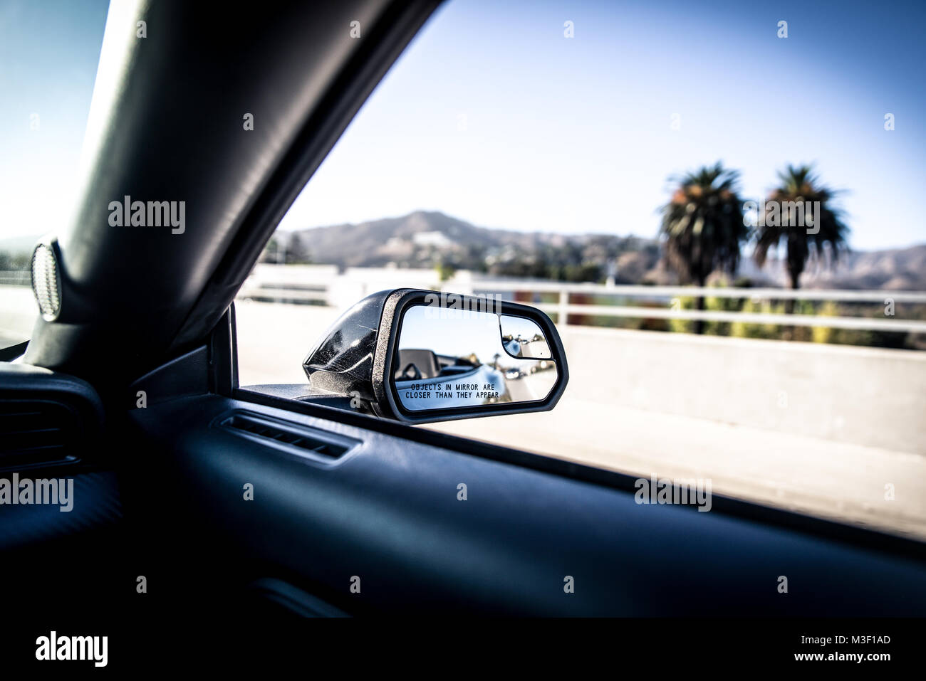Car view from side mirror, Los angeles, California Stock Photo - Alamy