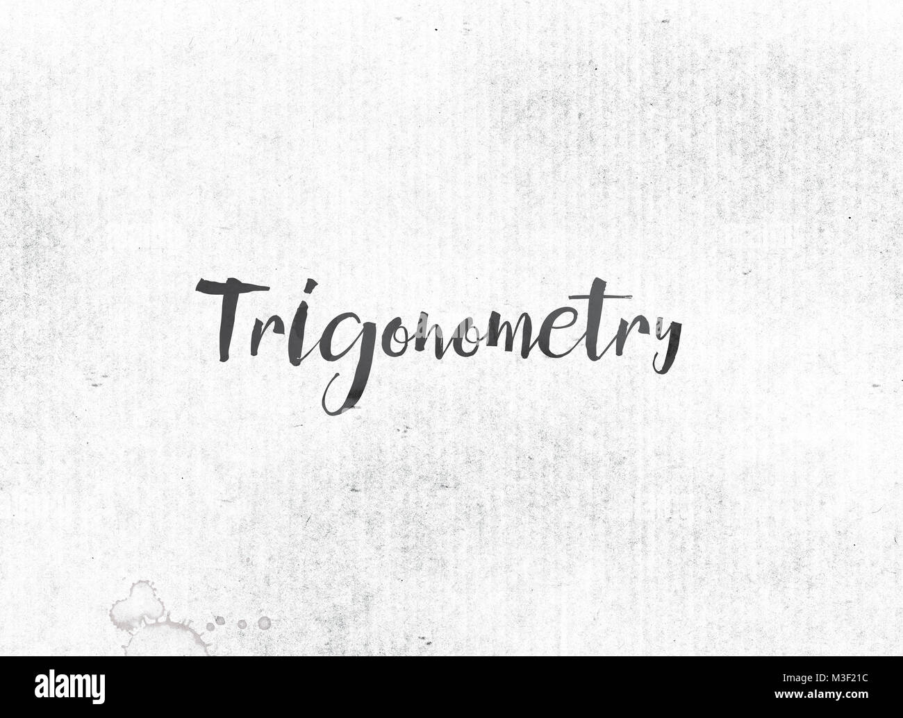 The word Trigonometry concept and theme painted in black ink on a ...