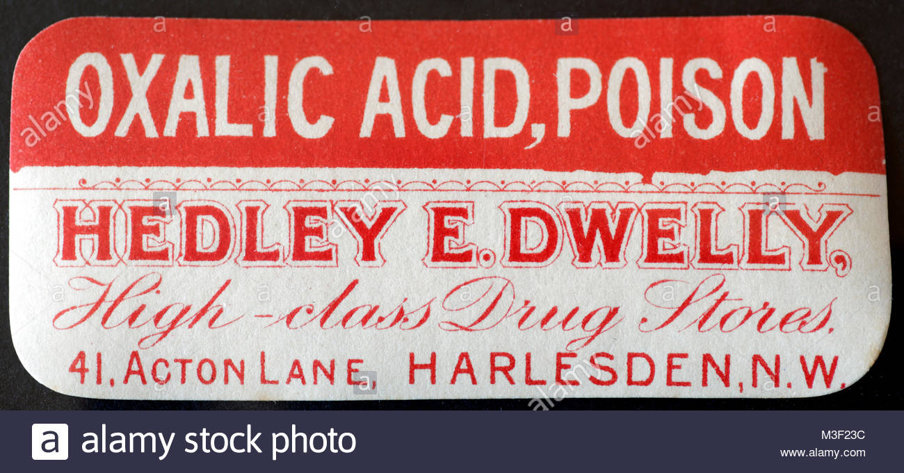 Vintage Chemist labels for Medicine bottles early 1900s - Oxalic Acid ...
