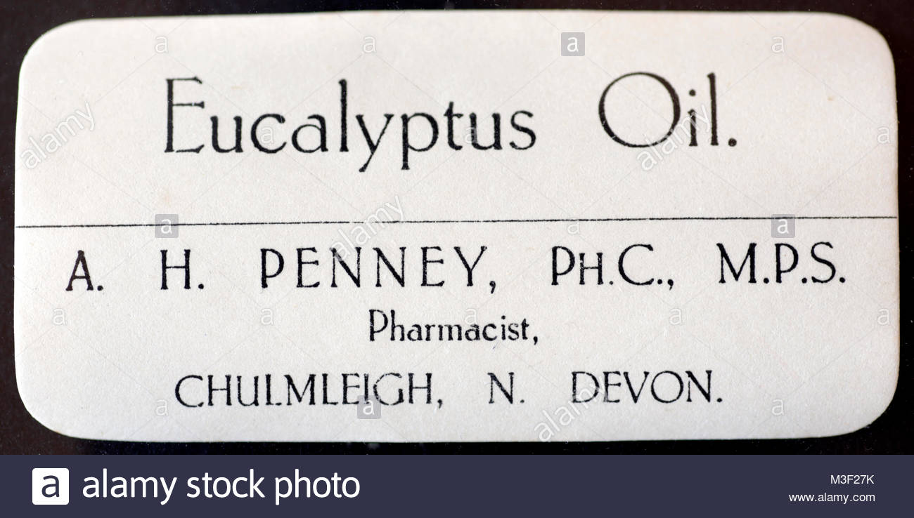 Vintage Chemist labels for Medicine bottles early 1900s - Eucalyptus ...