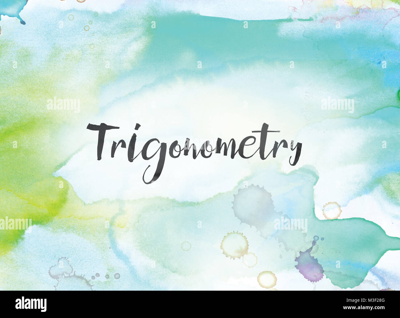 The word Trigonometry concept and theme written in black ink on a ...