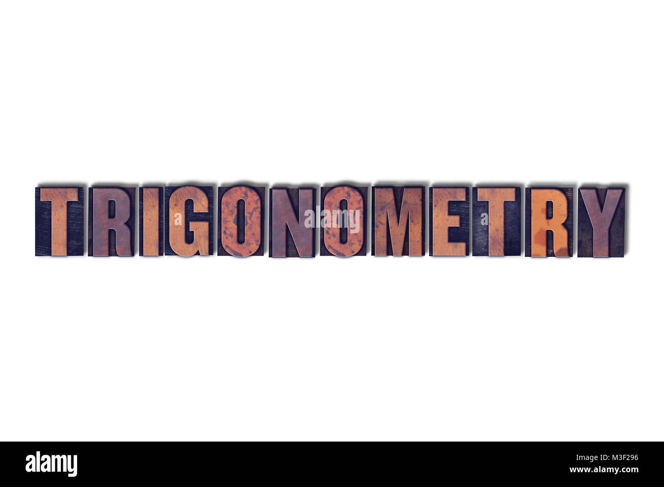 The word Trigonometry concept and theme written in vintage wooden ...