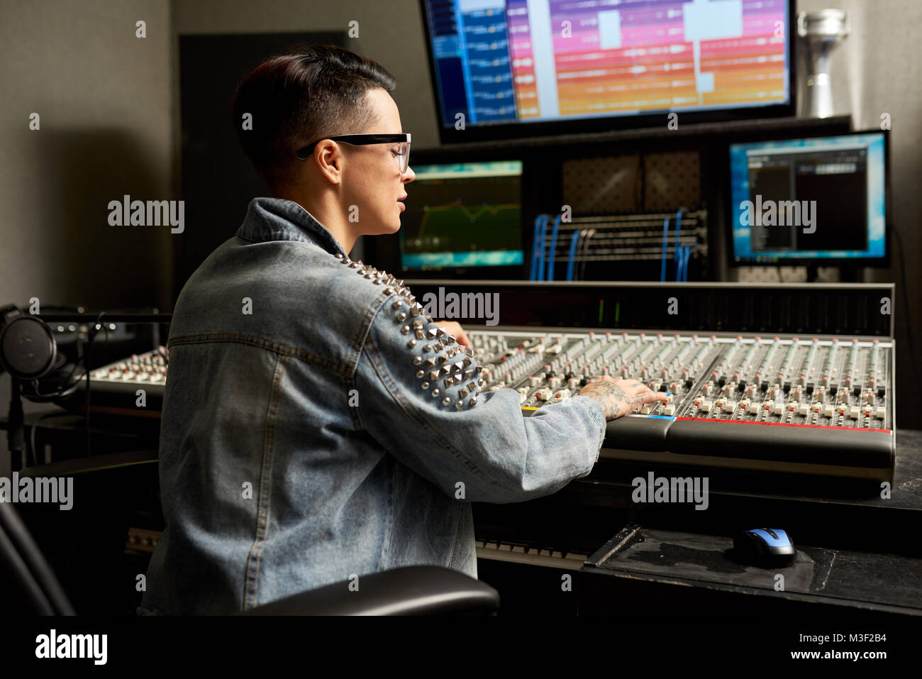 Modern recording studio mixing desk hi-res stock photography and images ...