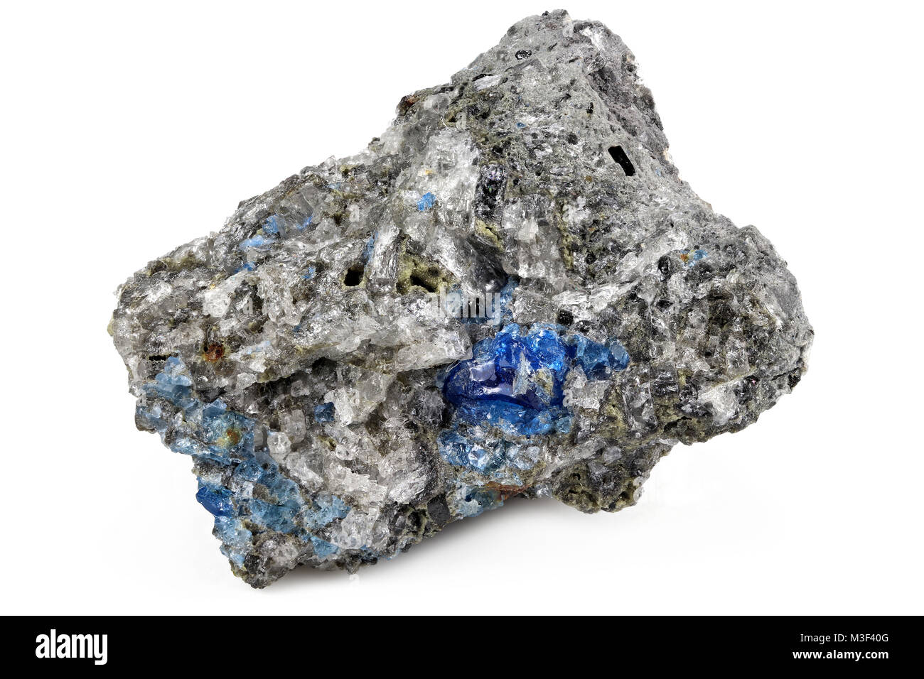 hauyne from the Eifel/ Germany isolated on white background Stock Photo ...