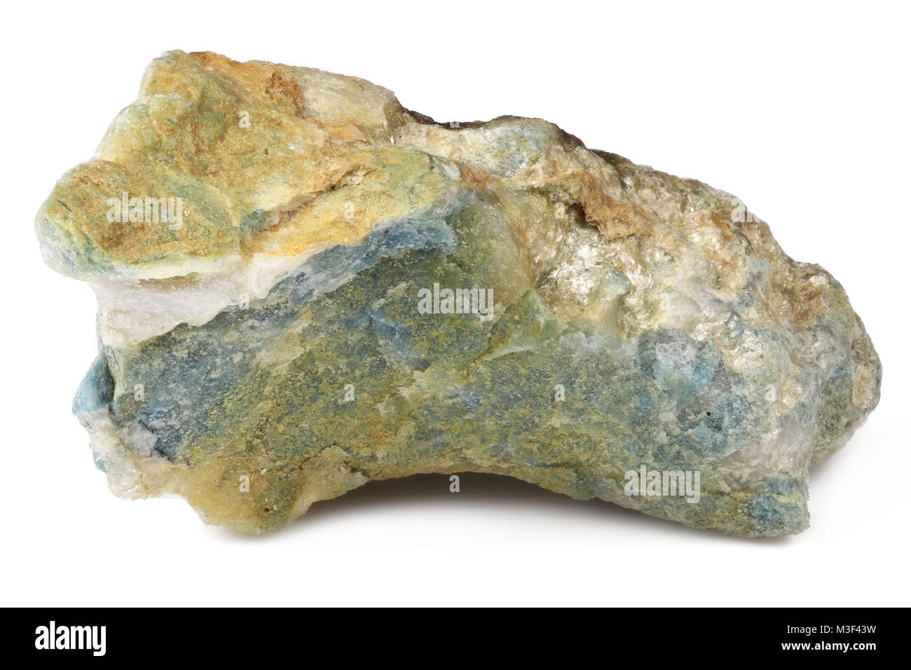 lazulite (blue spar) from Styria/ Austria isolated on white background ...