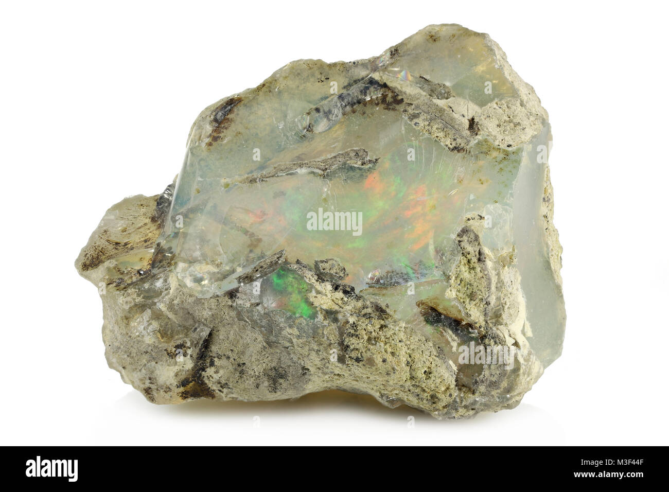 Ethiopian welo opal isolated on white background Stock Photo - Alamy