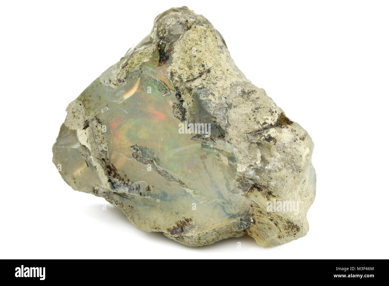 Ethiopian welo opal isolated on white background Stock Photo - Alamy