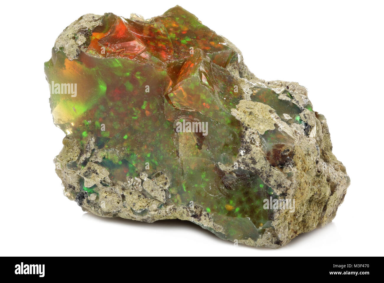 Ethiopian welo opal isolated on white background Stock Photo - Alamy