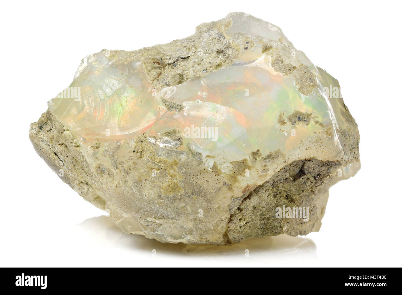 Ethiopian welo opal isolated on white background Stock Photo - Alamy