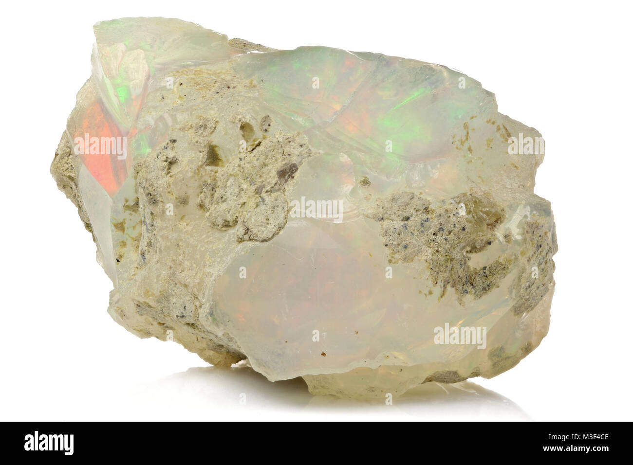 Ethiopian welo opal isolated on white background Stock Photo - Alamy