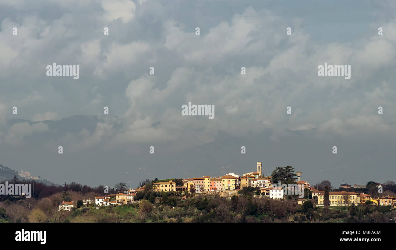 Aerial view of Montecalvoli in the municipality of Santa Maria a Monte ...