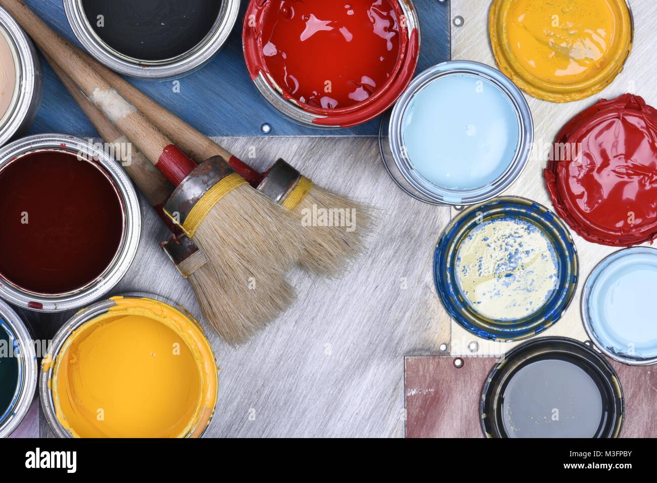 Paint Cans And Brushes