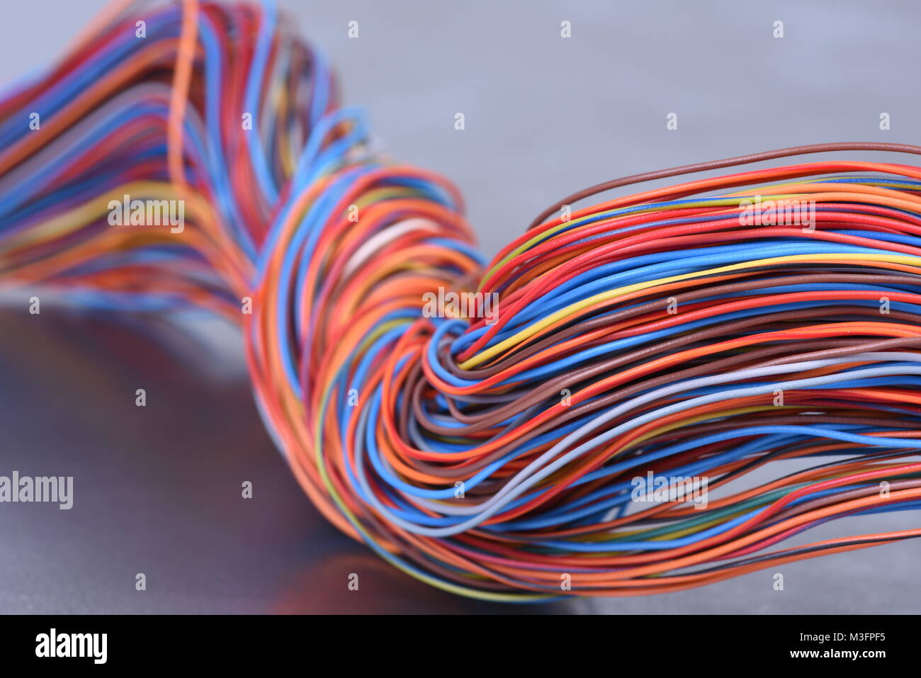 Multicolored electrical cables and wires Stock Photo - Alamy