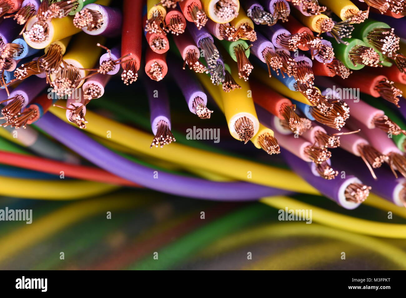 Colored electrical cables in computer systems Stock Photo - Alamy