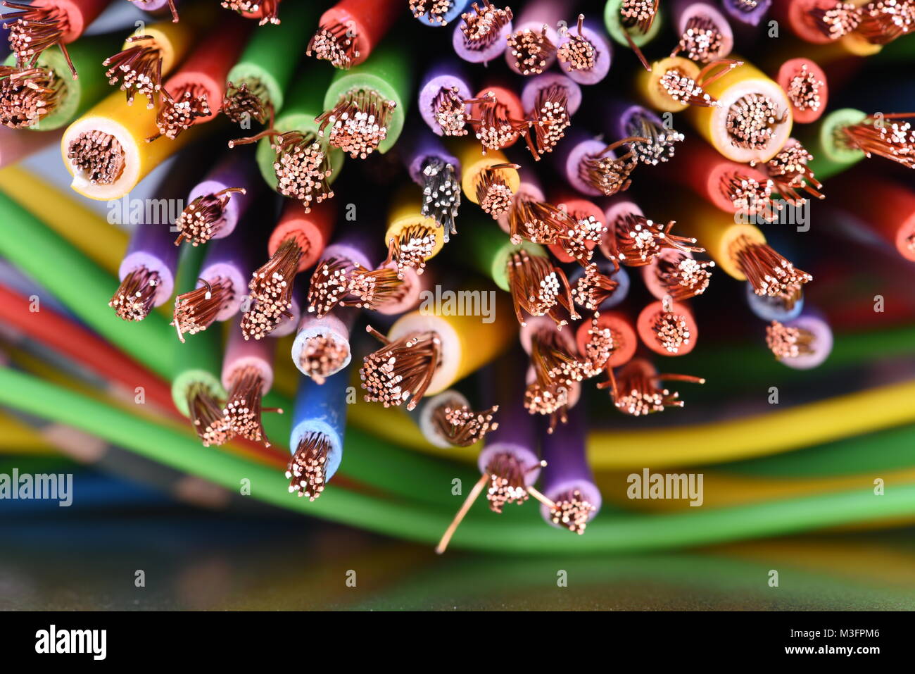 Colored electrical cables in computer systems Stock Photo - Alamy