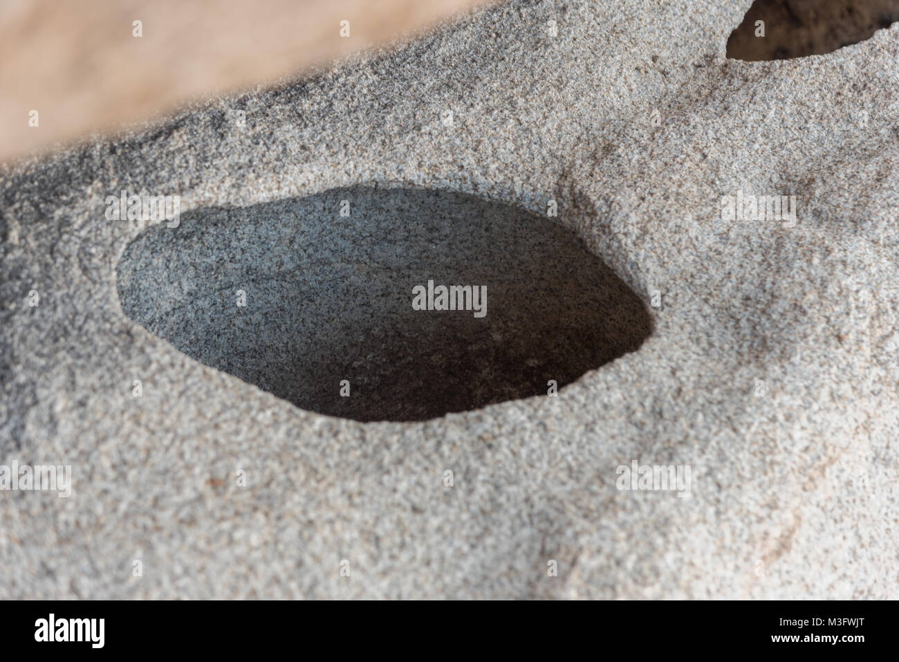 Natural potholes at the Joshua Tree National Park in winter, Southern ...