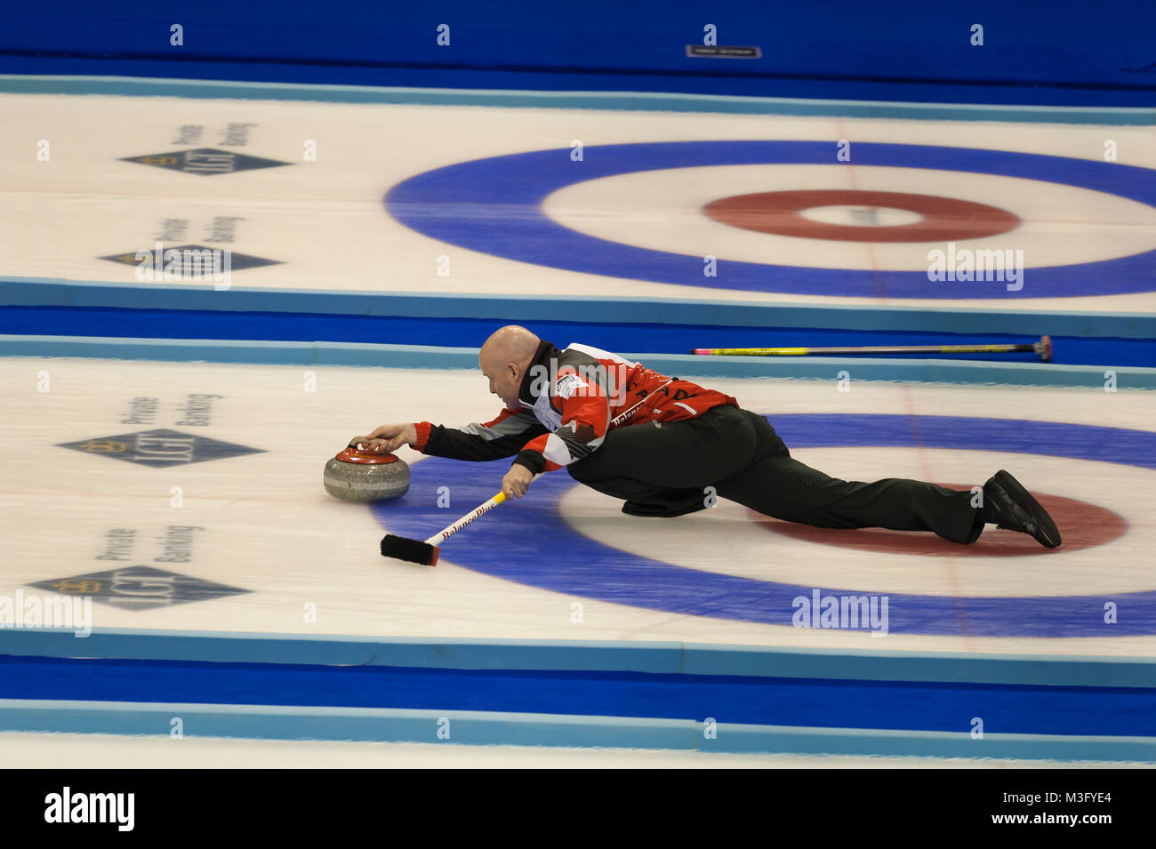 Curling WM Herren 2016, Basel, Kevin Koe (Skip Team Canada Stock Photo ...
