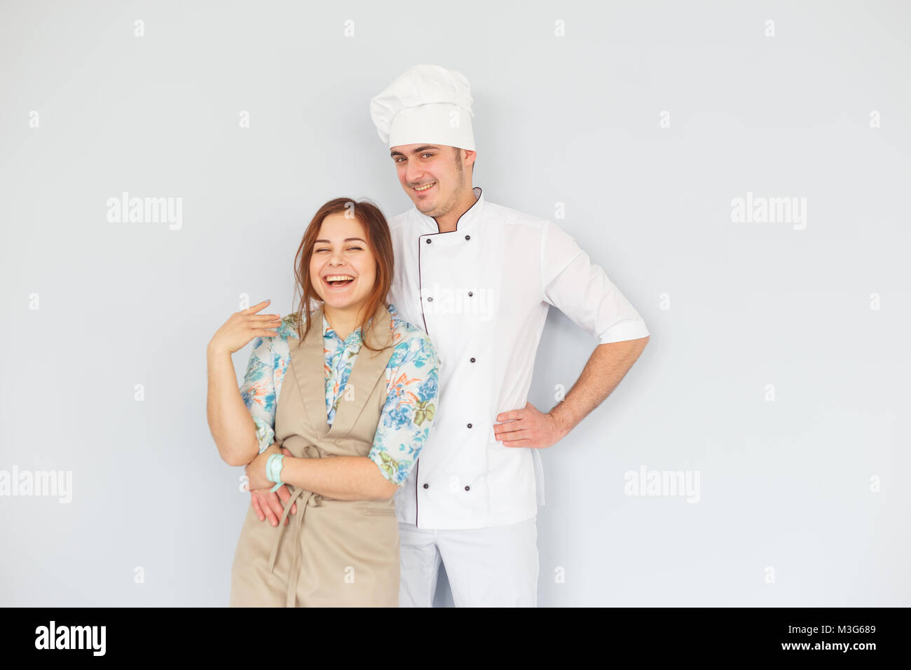 Chef and apprentice are flirting Stock Photo - Alamy