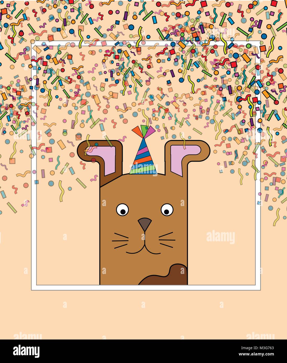 Greeting card with funny cartoon animals. Place for your text, Vector ...