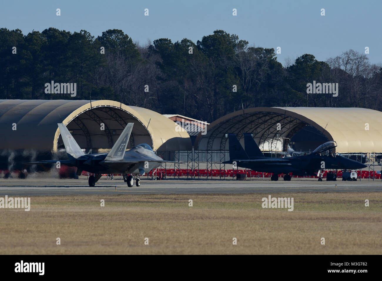 An F-22 Raptor from the Air Combat Command F-22 Demonstration Team at ...