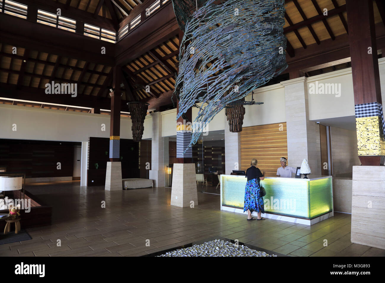 The lobby of Ritz-Carlton Bali Hotel Resort. Nusa Dua. Bali. Indonesia ...