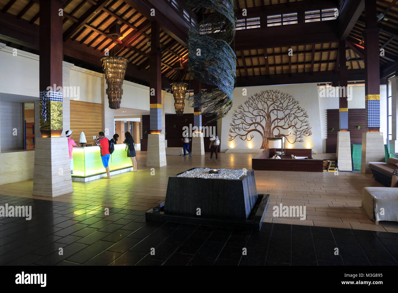The lobby of Ritz-Carlton Bali Hotel Resort. Nusa Dua. Bali. Indonesia ...