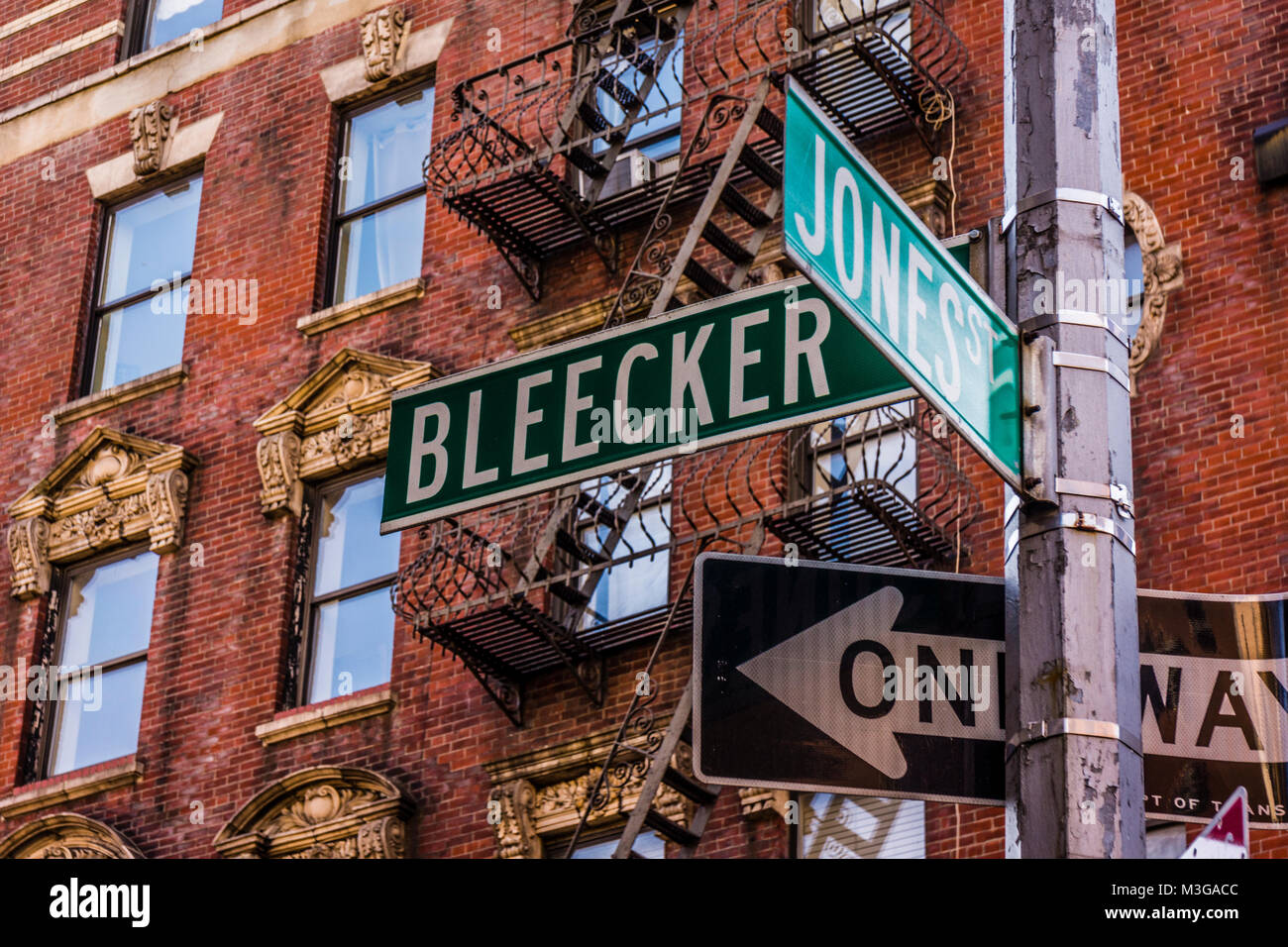 Street Signs Bleeker & Jones Street Greenwich Village Manhattan New ...