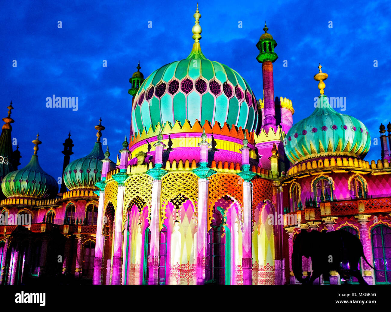 Brighton's Royal Pavilion is lit up with projections including the ...