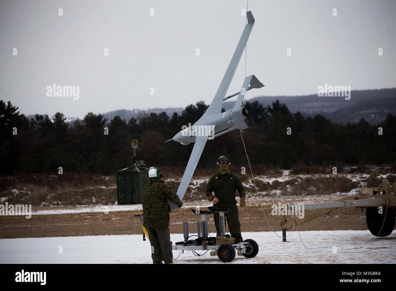 U.S. Marines with Marine Unmanned Aerial Vehicle Squadron (VMU) 2 ...
