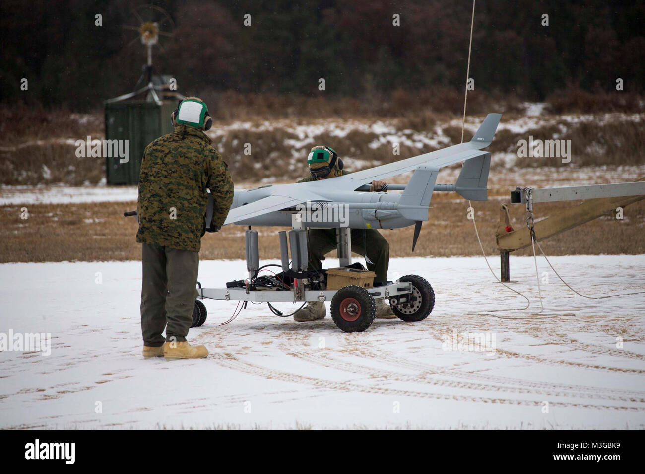 U.S. Marines with Marine Unmanned Aerial Vehicle Squadron (VMU) 2 ...