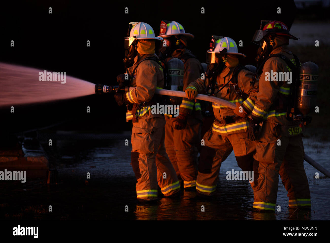 Andersen Air Force Base firefighters assigned to the 36 Civil Engineer ...
