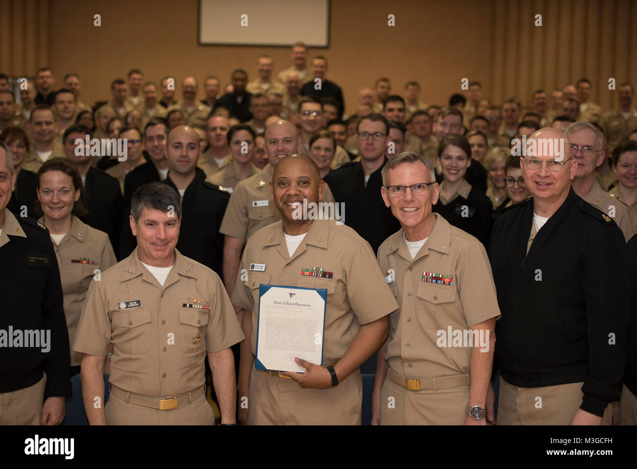 WASHINGTON (Jan. 31, 2018) Vice Admiral Kevin Donegan, first row left ...