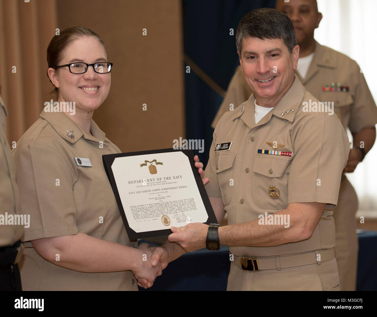 WASHINGTON (Jan. 31, 2018) Vice Admiral Kevin Donegan, right, presents ...
