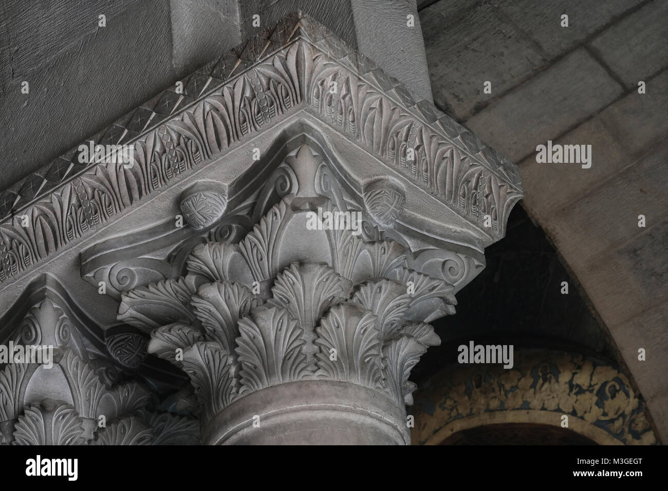 Byzantine columns with elaborately carved capitals, decorated with ...